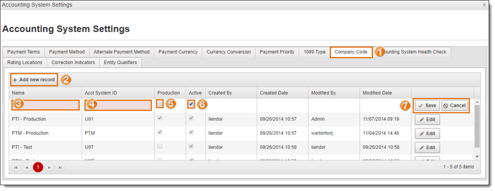 Add or Edit a Company Code Setting