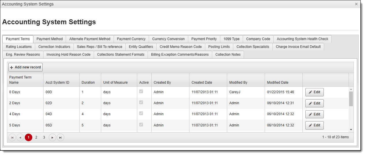 Accounting System Settings Overview